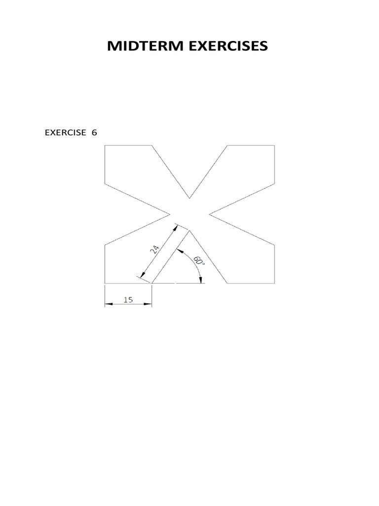 AutoCAD MIDTERM EXERCISE 6 TO 10 | PDF