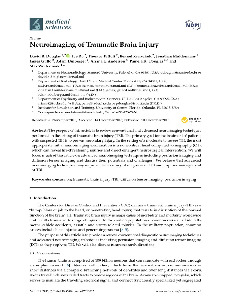 Medical Sciences: Neuroimaging of Traumatic Brain Injury | PDF | Traumatic Brain Injury ...