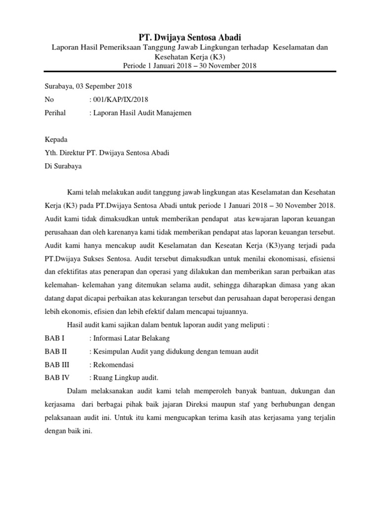 Audit k3 Kelompok 5 (Pak Ibk) | PDF