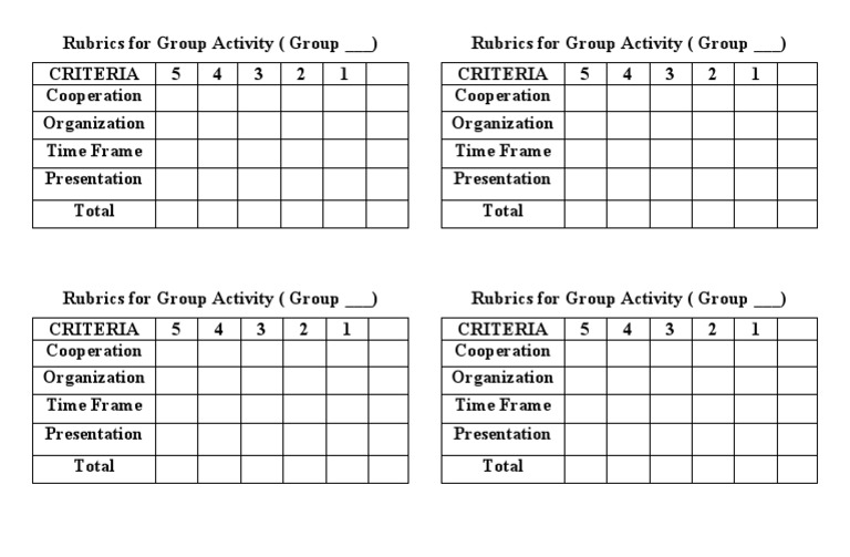 Rubrics For Group Activity Pdf