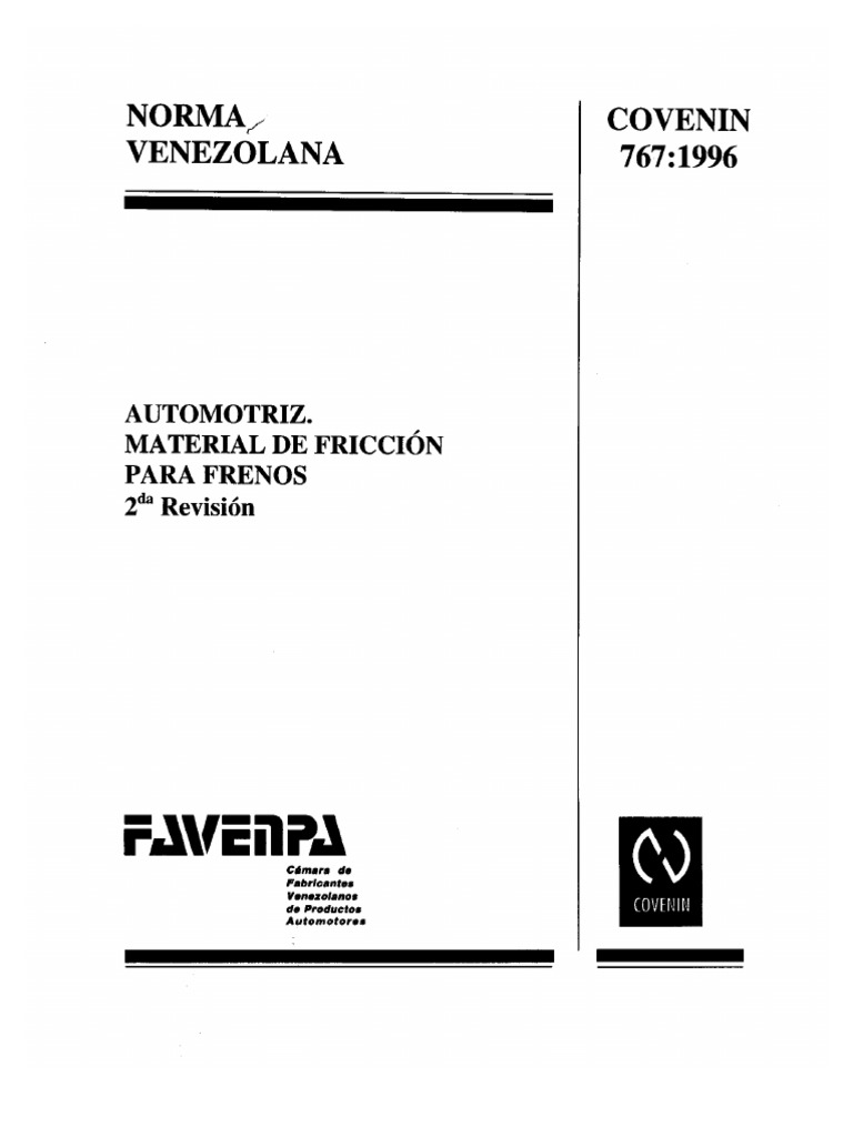 Covenin Materiales de Friccion PDF | PDF