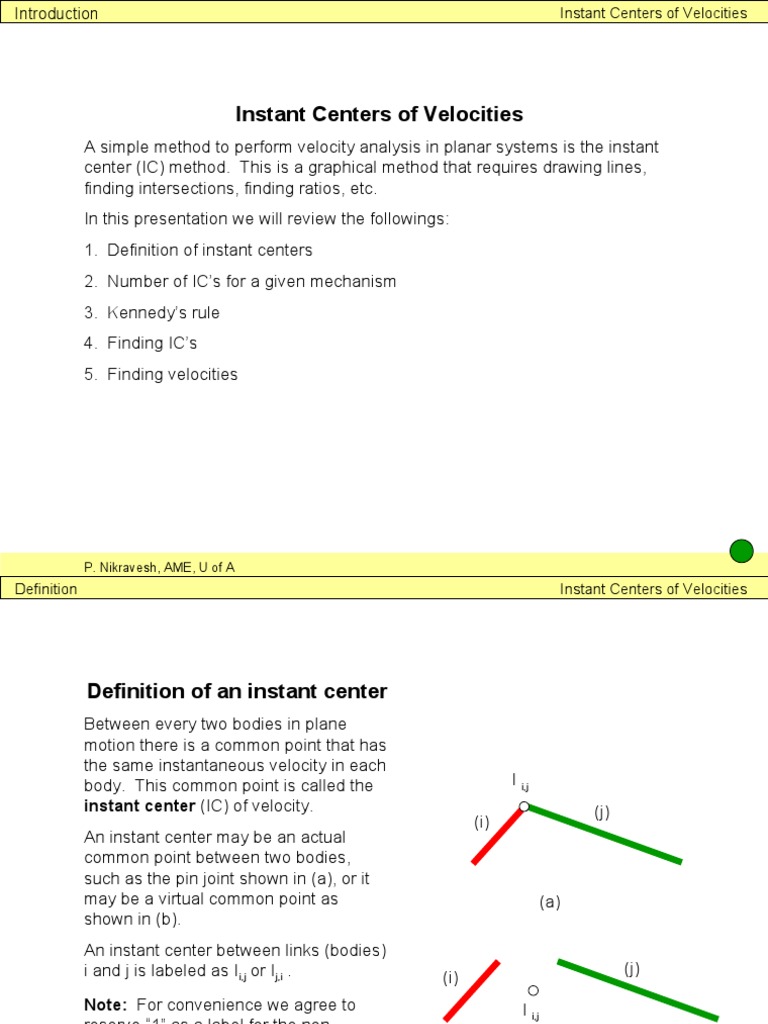 Instant Centers of Velocity Analysis | PDF | Rotation Around A Fixed ...