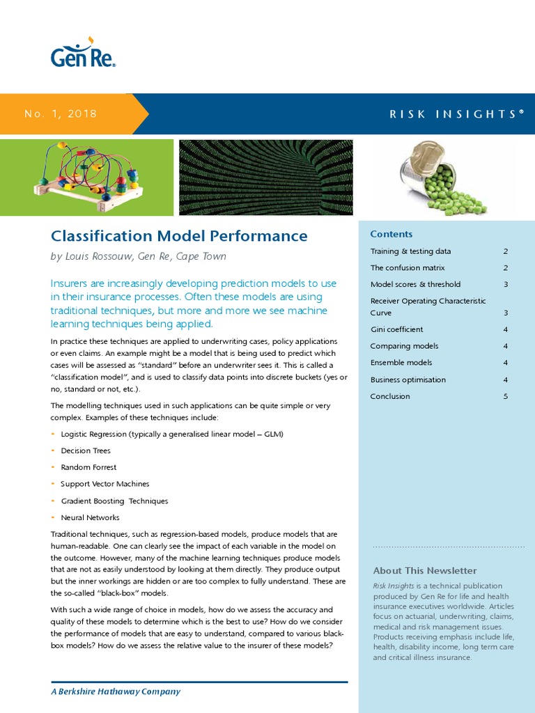 Classification Model Performance by Louis Rossouw PDF | PDF | Receiver ...