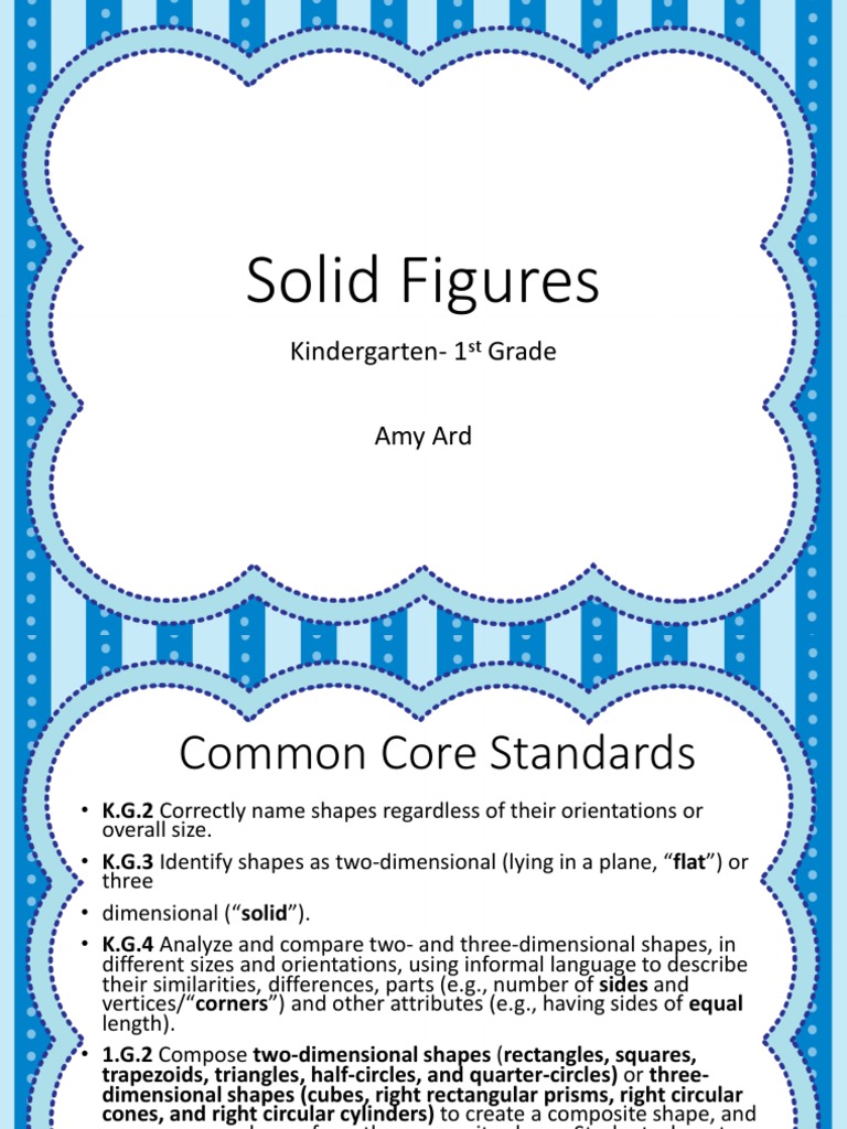 Solid Figures: Kindergarten-1 Grade | PDF | Shape | Rectangle