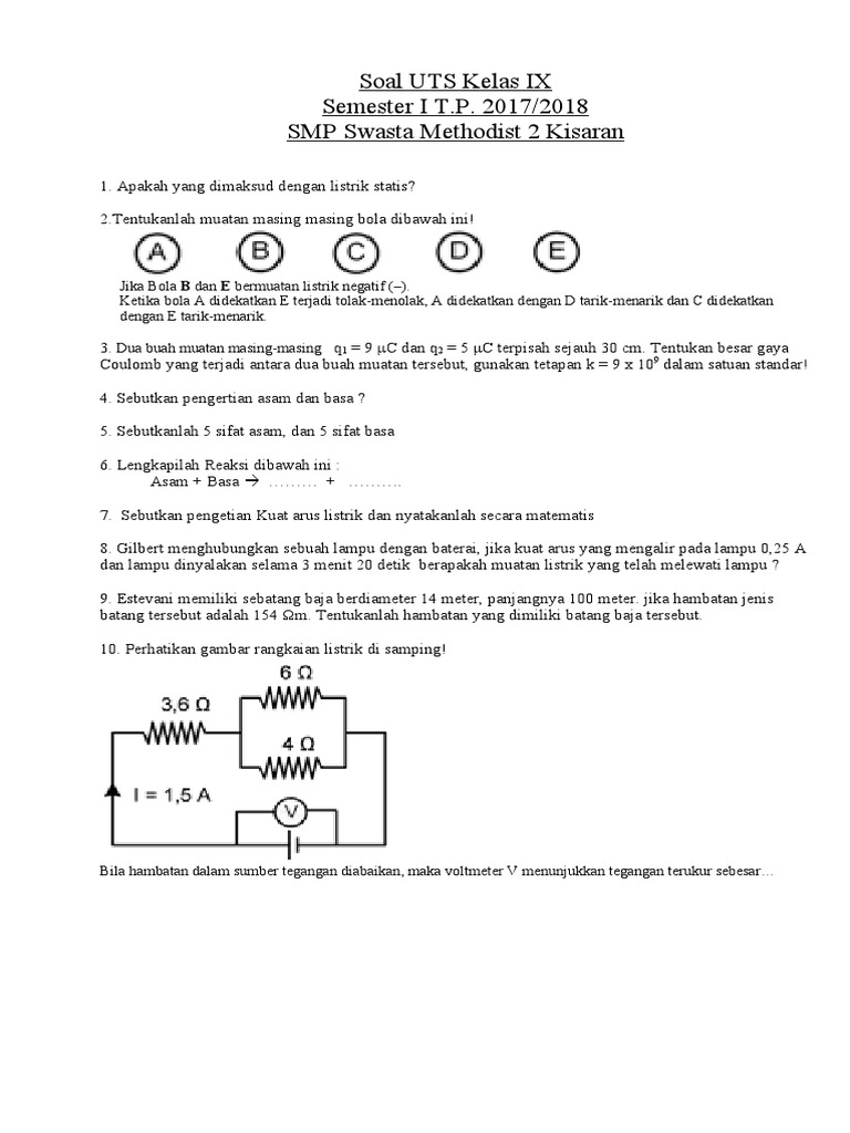 Soal UTS Fisika Kelas IX | PDF
