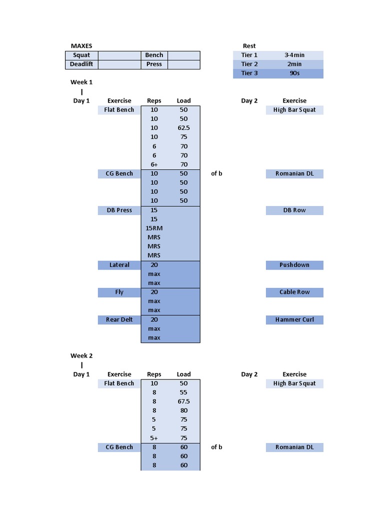 6-Week Strength Training Program | PDF | Sports | Management Of Obesity
