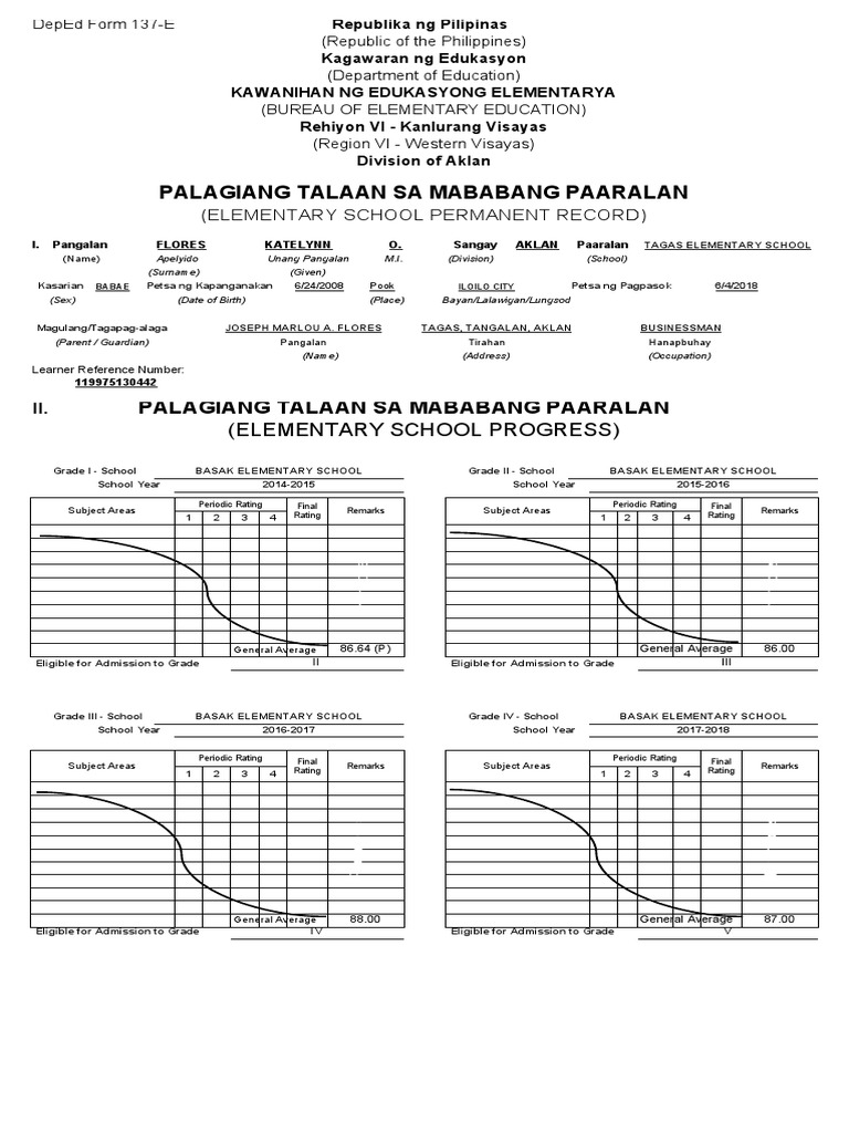 DepEd Form 137 E | PDF | Philippines | Behavior Modification