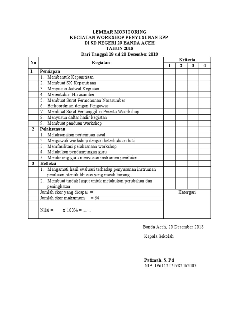 Lembar Monitoring | PDF