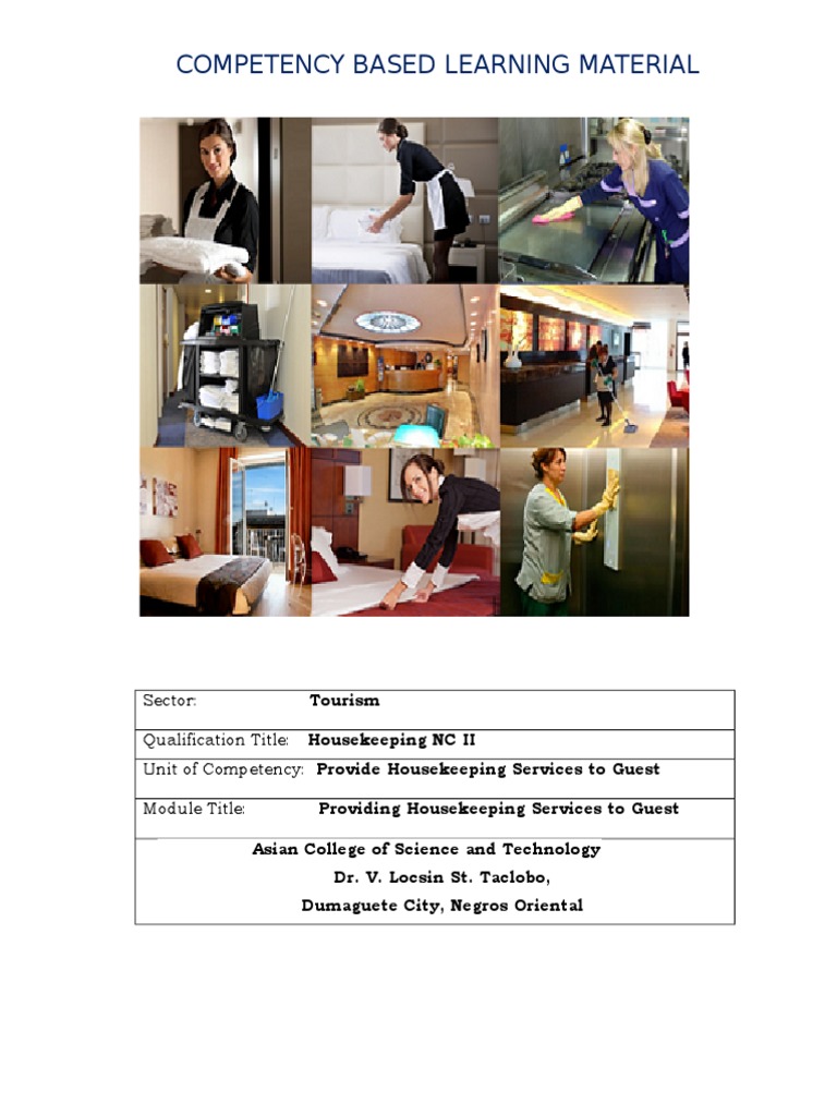 Core 1 Provide Housekeeping Services To Guest Pdf Learning Business
