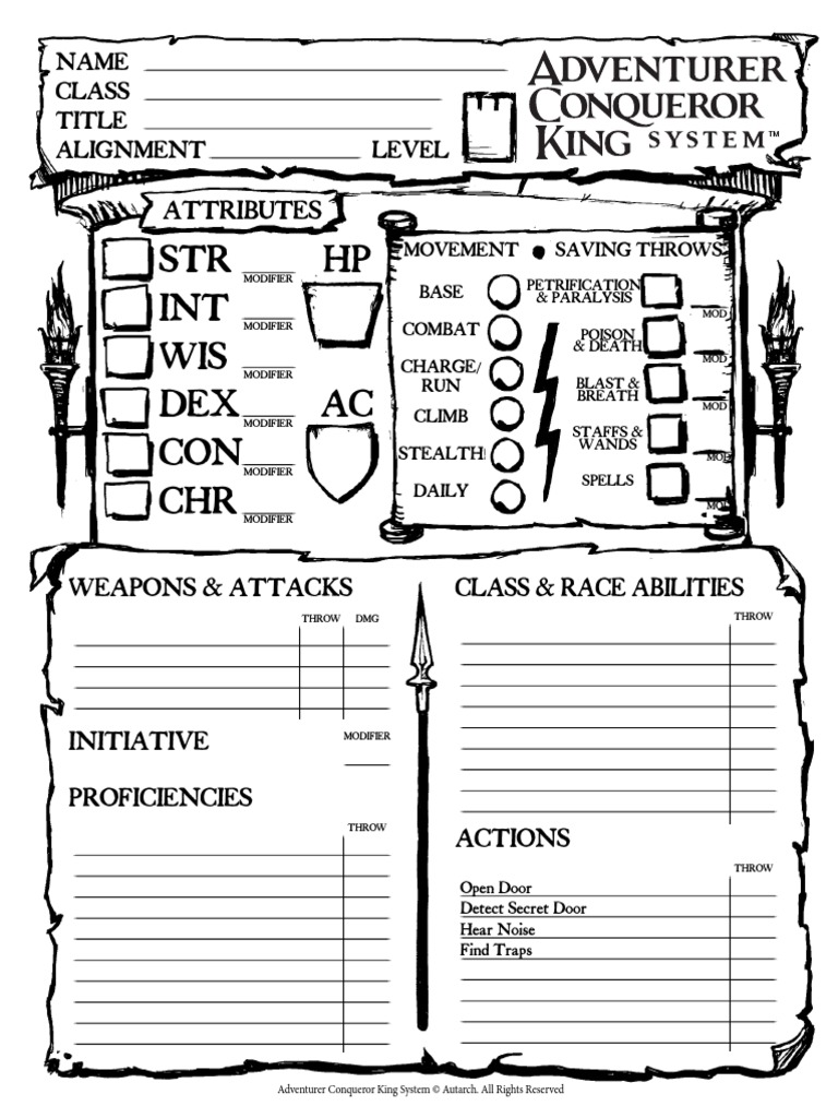 Interactive ACK Character Sheet by Rocco Aka BAMF | PDF | Leisure | Sports