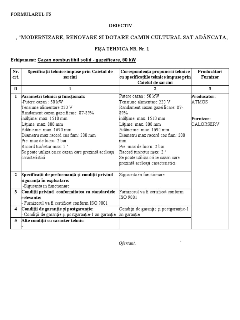 4 Fise Tehnice | PDF