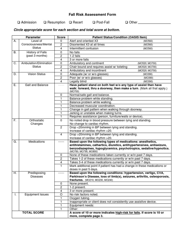 Fall Risk Assessment | Health Sciences | Wellness