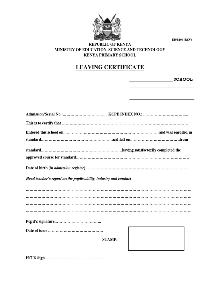Primary Leaving Certificate Pdf