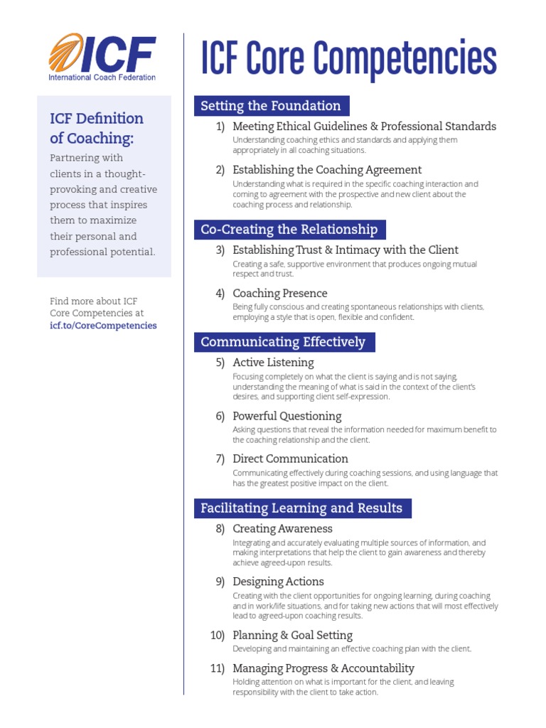 ICF CoreCompetencies PDF | PDF | Trust (Emotion) | Competence (Human ...