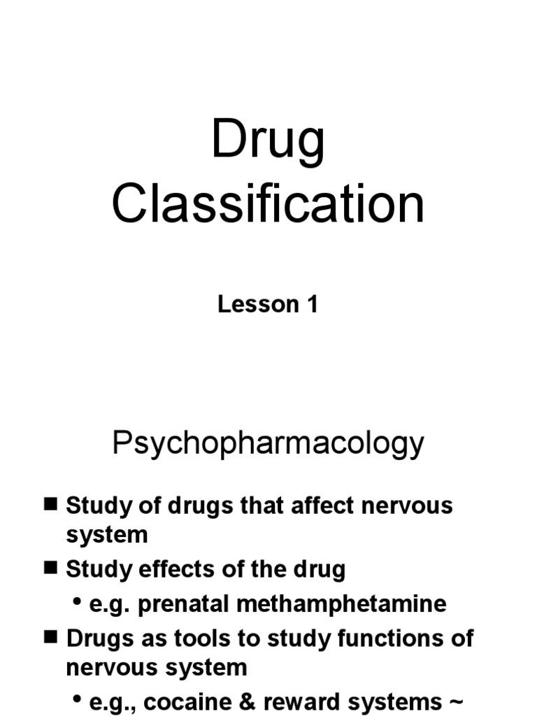 Drug Classification in Psychopharmacology | PDF | Drugs | Substance Abuse