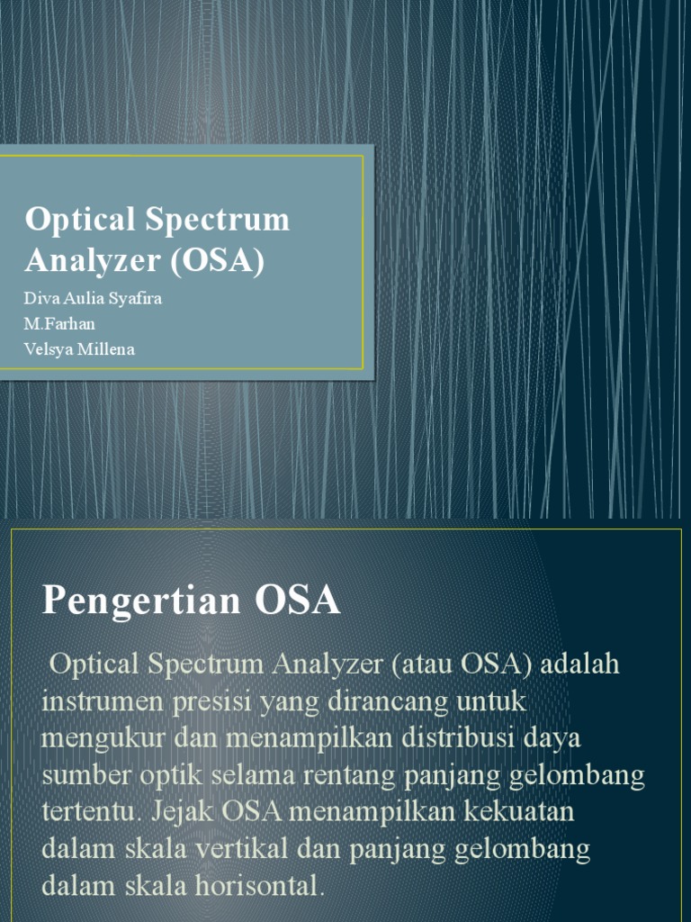 Optical Spectrum Analyzer (OSA) Revisi | PDF