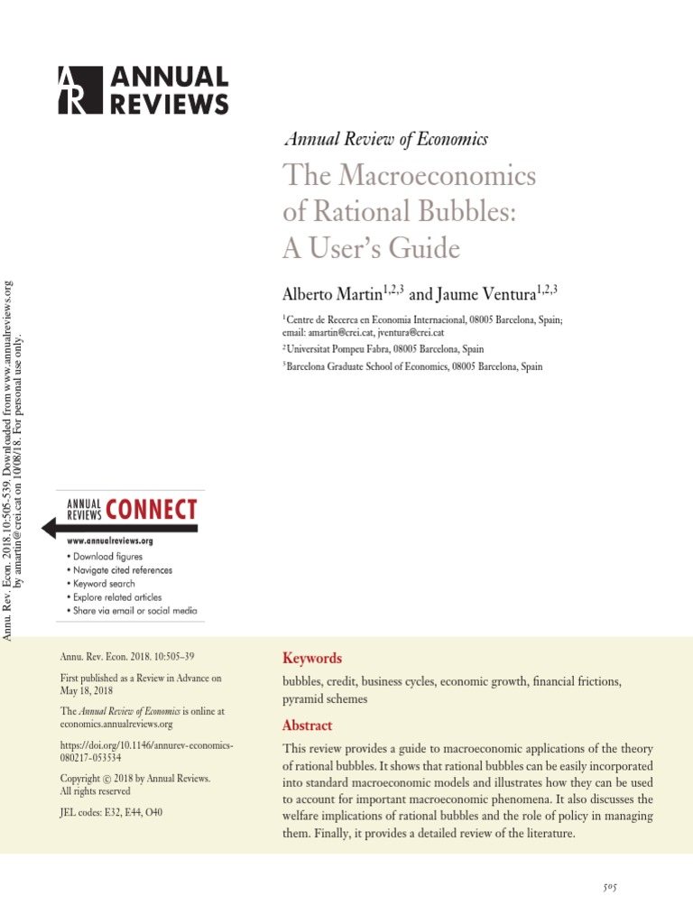 The Macroeconomics of Rational Bubbles: A User's Guide: Annual Review ...