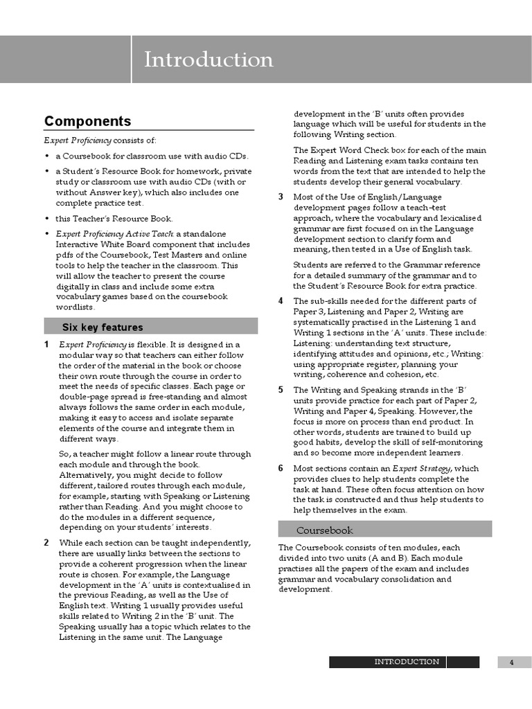 004-009 Proficiency Expert Teacher's Resource Material - Introduction ...