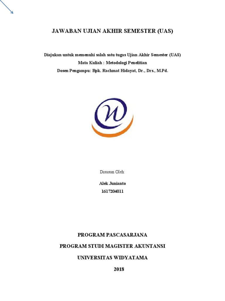 Jawaban Uas Metlit | PDF