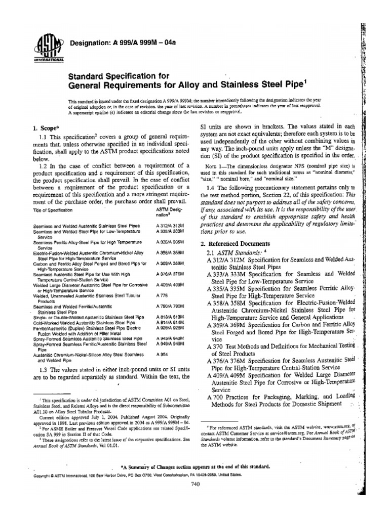 Astm A999 PDF | PDF