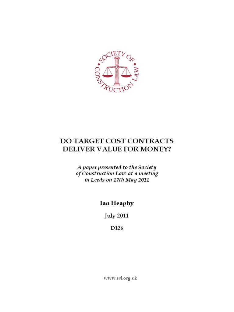Do Target Cost Contracts Deliver Value For Money? | PDF | Audit | Risk