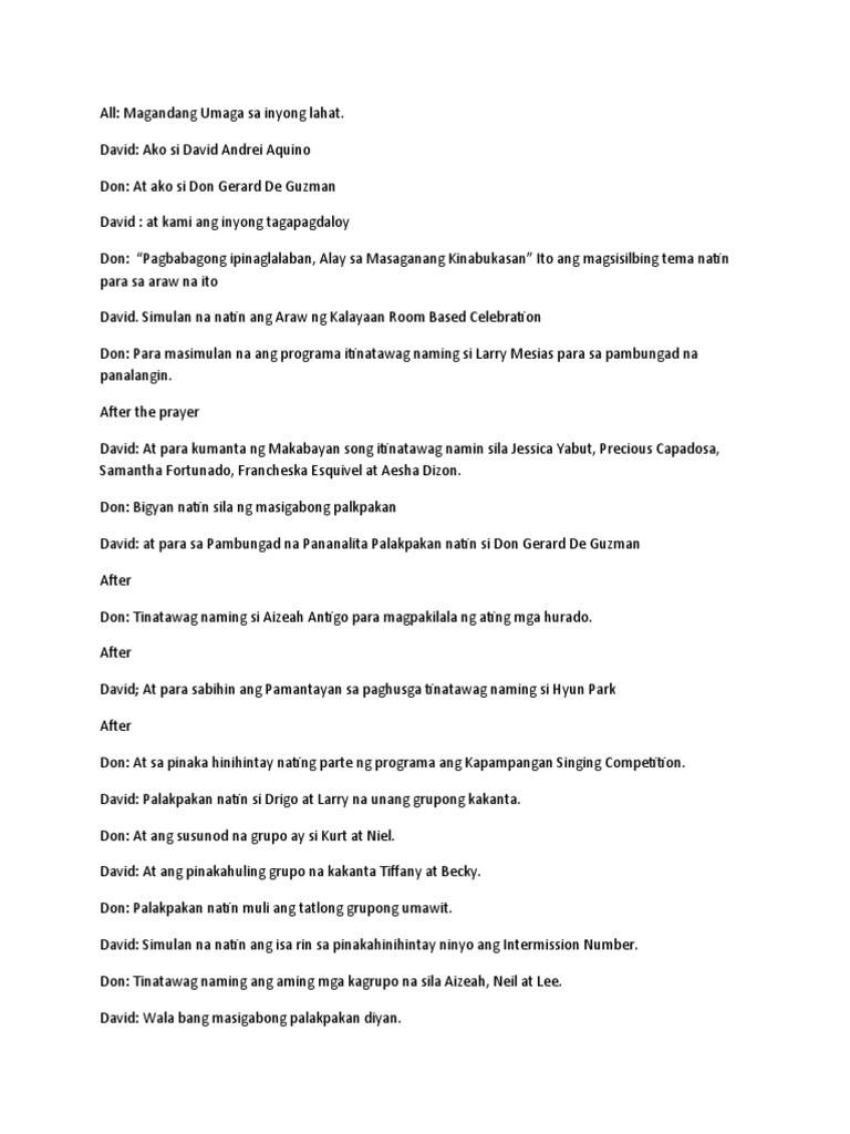 Script Araw NG Kalayaan | PDF