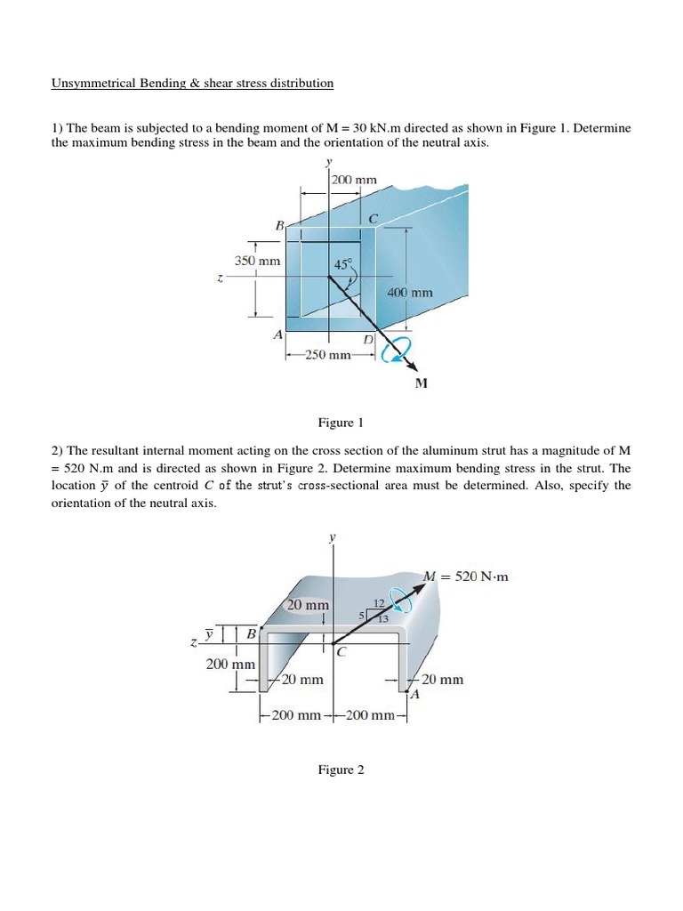 EX1 Unsymmetrical Bending Shear Stress Distributions | PDF | Science ...