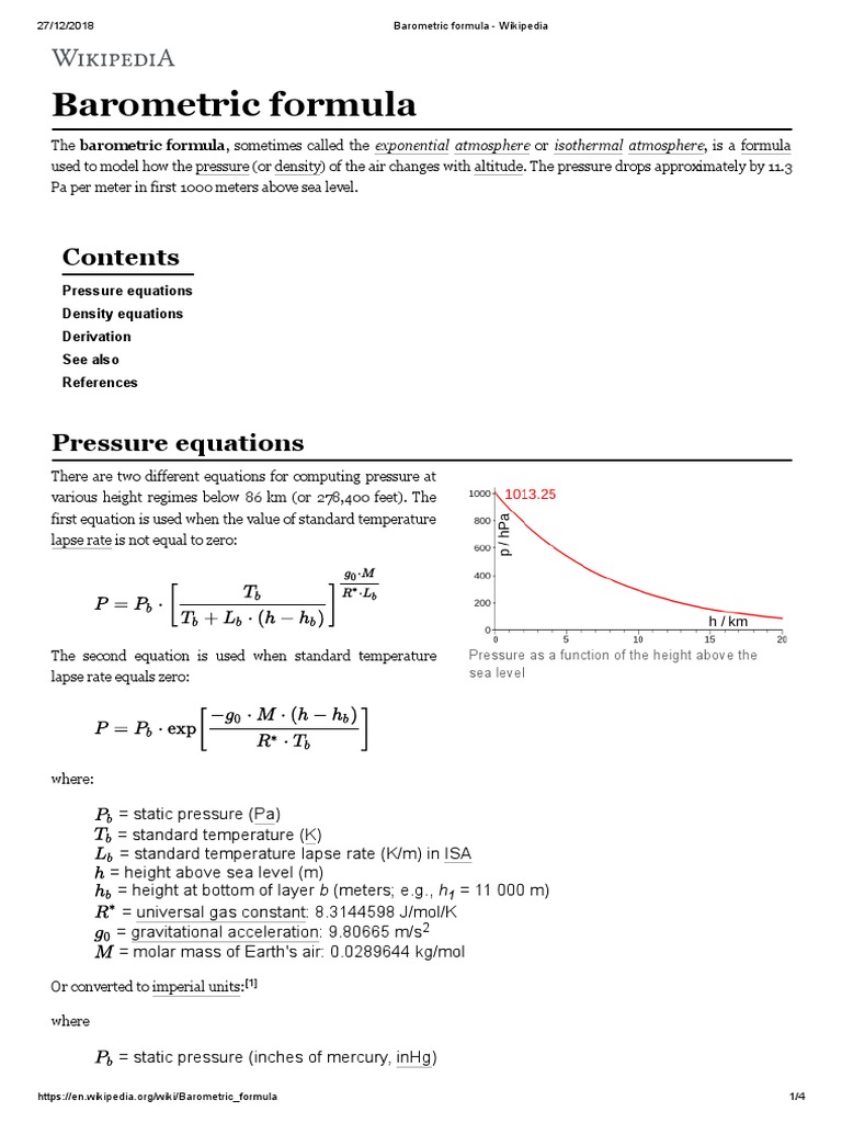 Barometric Formula - Wikipedia | PDF | Transparent Materials ...