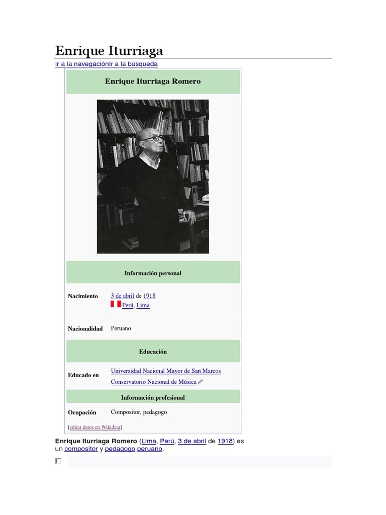 Enrique Iturriaga | PDF | Piano | Perú