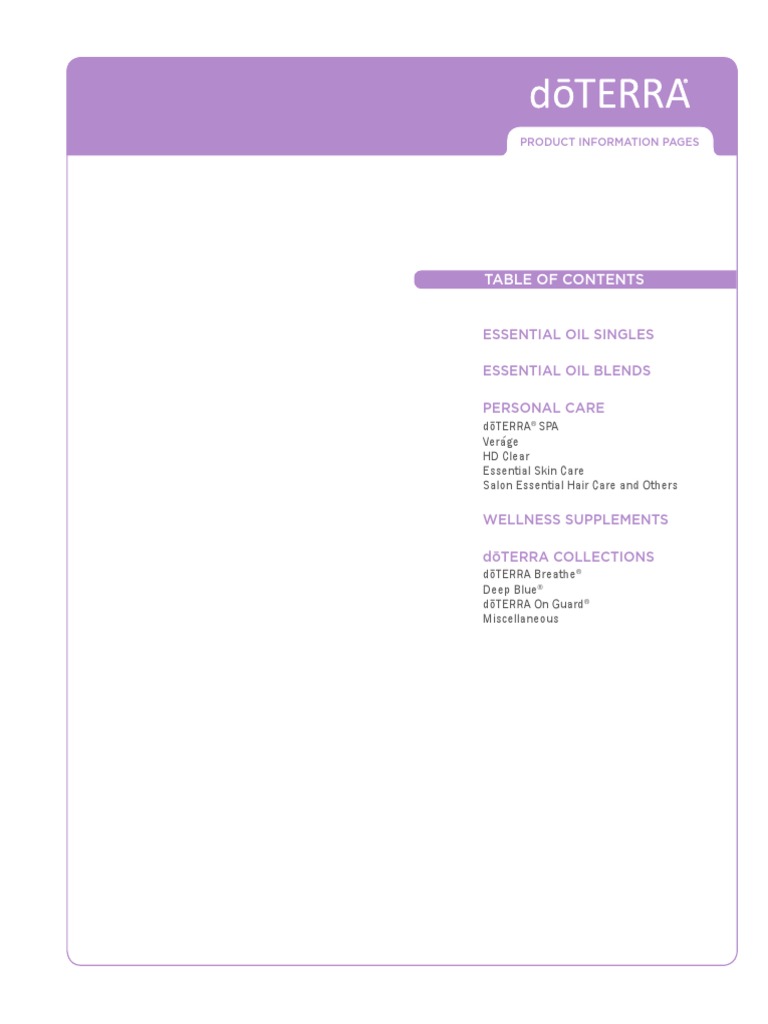 Doterra 2016 Booklet | PDF | Essential Oil | Cinnamon