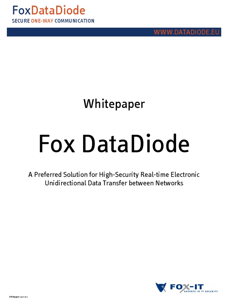 Fox DataDiode: Secure One-Way Transfer | PDF | Computer Security | Security