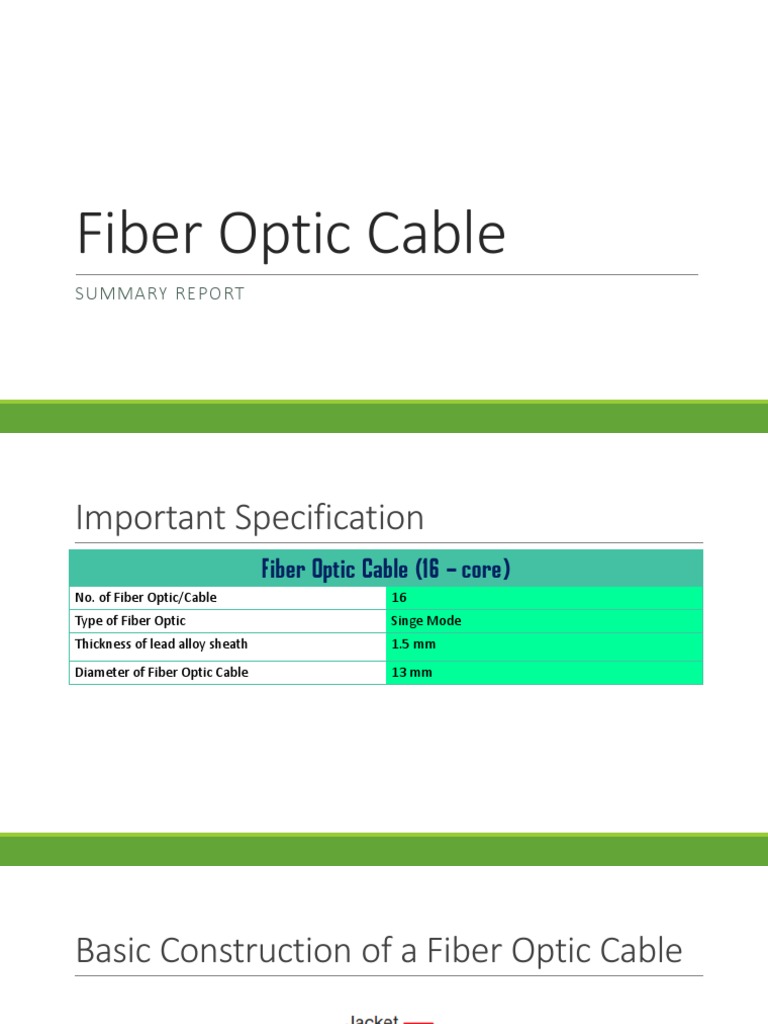Fiber Optic Cable Report | PDF