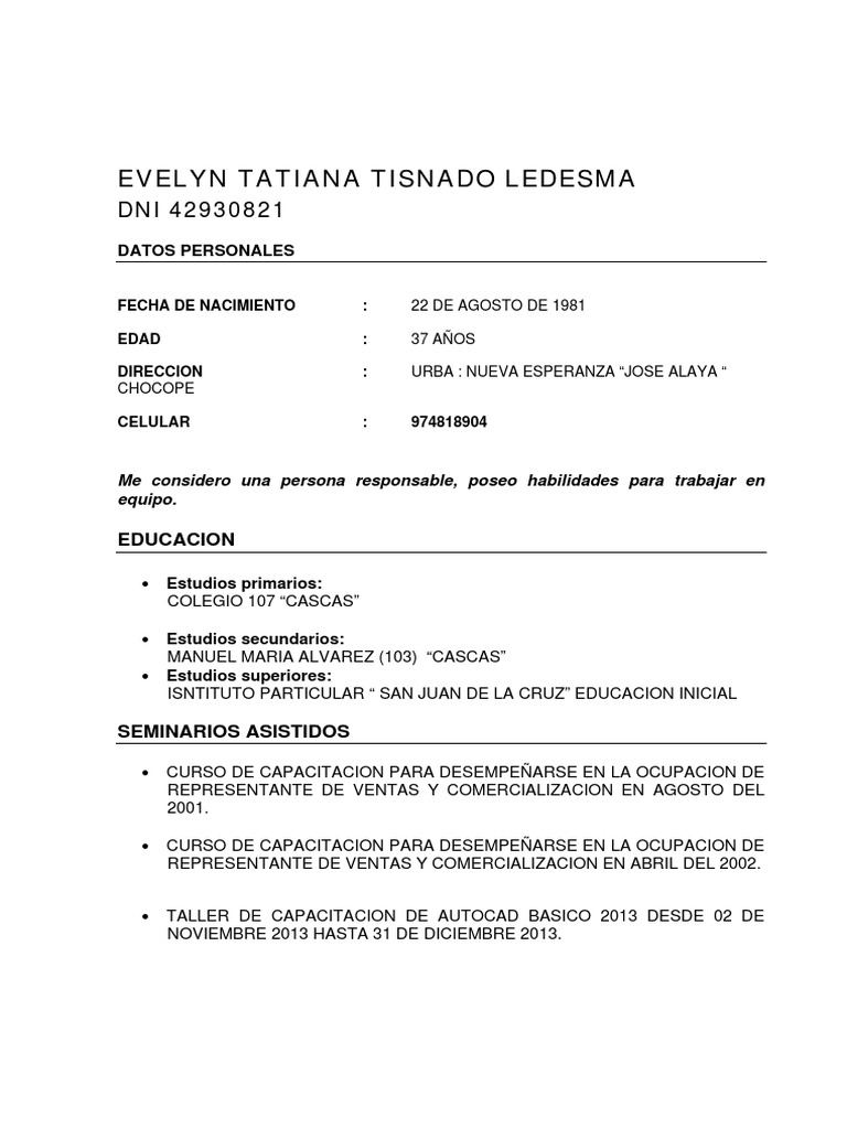 Curriculum Jenny Chavez PDF | PDF | Gobierno | Educación avanzada