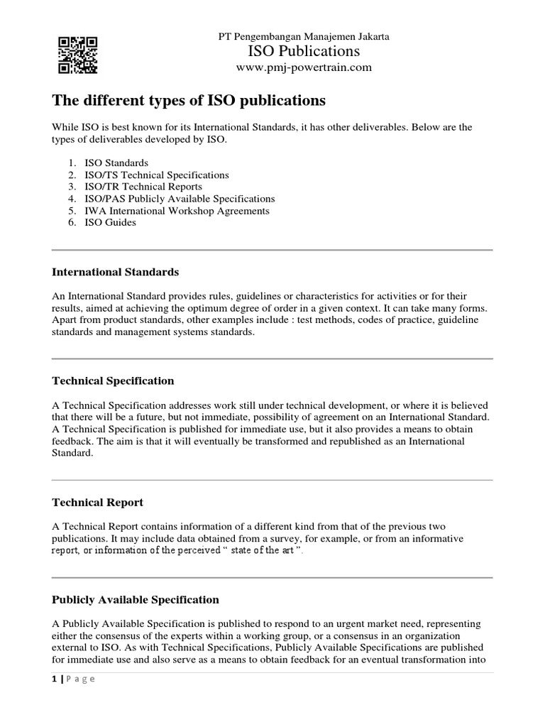 ISO Publication Types | PDF | Specification (Technical Standard ...