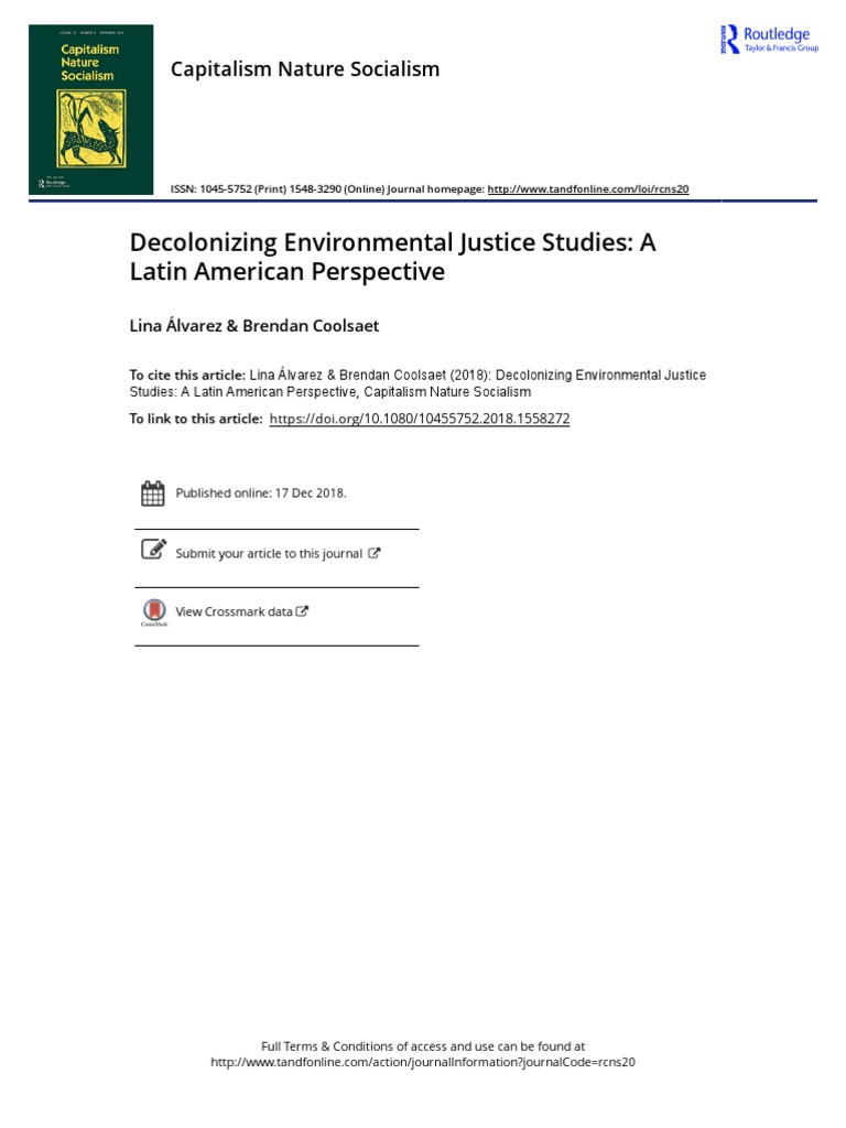 Decolonizing Environmental Justice Studies. A Latin American ...