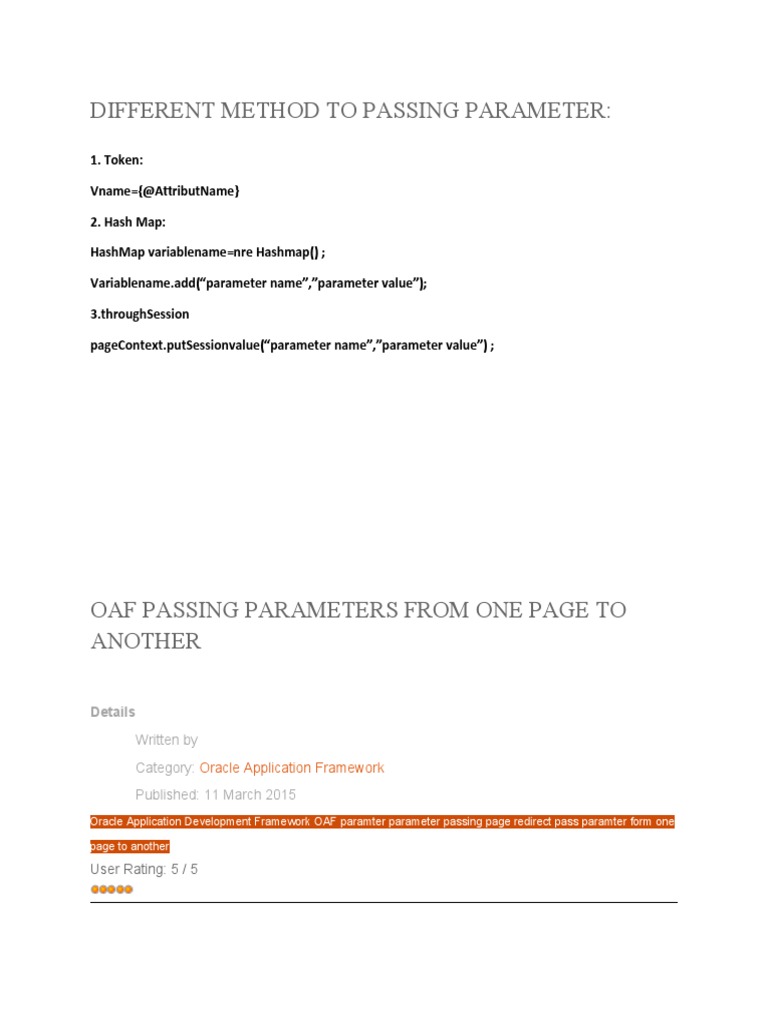 Different Method To Passing Parameter:: Written by Category: Published ...