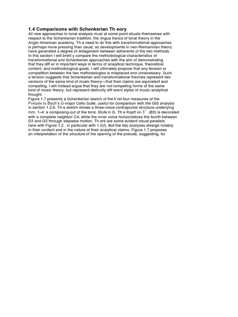 1.4 Comparisons With Schenkerian TH Eory | PDF | Art