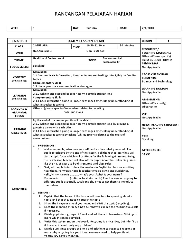 form-2-lesson-plan-cefr-2-mutiara-2018-pdf-lesson-plan-recycling
