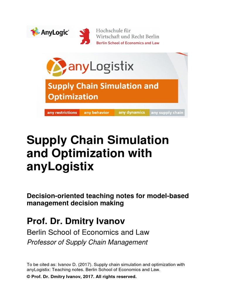 AnyLogistix Book Ivanov | PDF | Supply Chain | Simulation