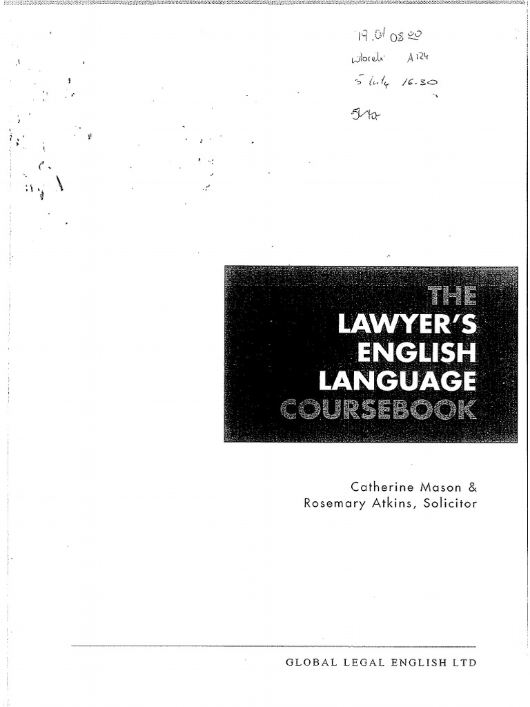 The Lawyers English Language Coursebook | PDF