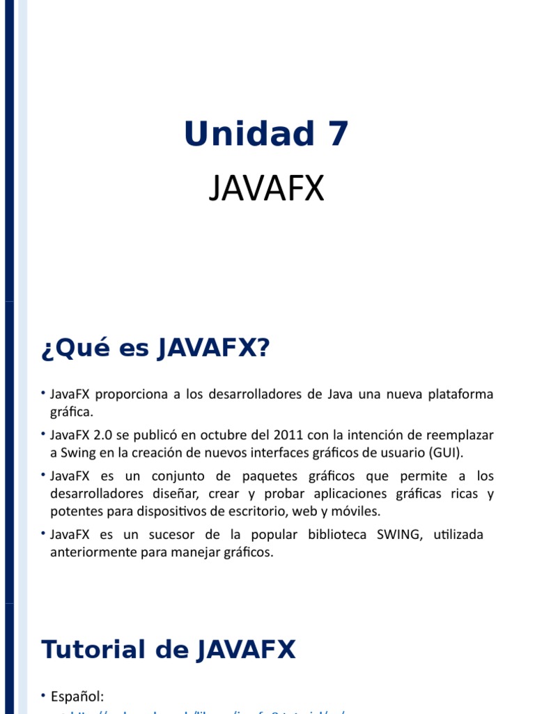 Unidad 10 Javafx | PDF | Point and Click | Java (lenguaje de programación)