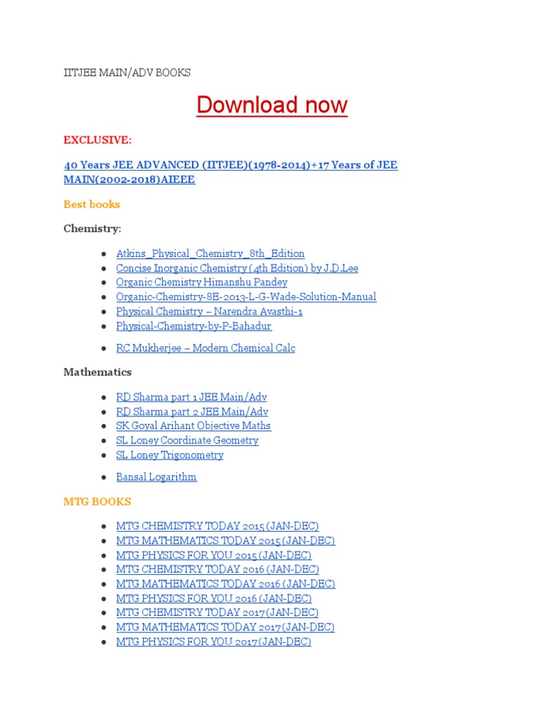 Iitjee Main-Adv Books | PDF | Science | Teaching Mathematics