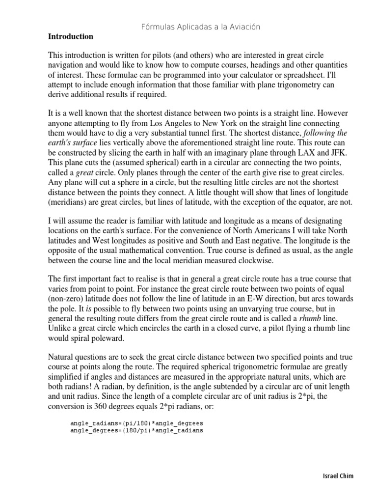 Formulas Aviacion Aplicadas | PDF | Airspeed | Geometry