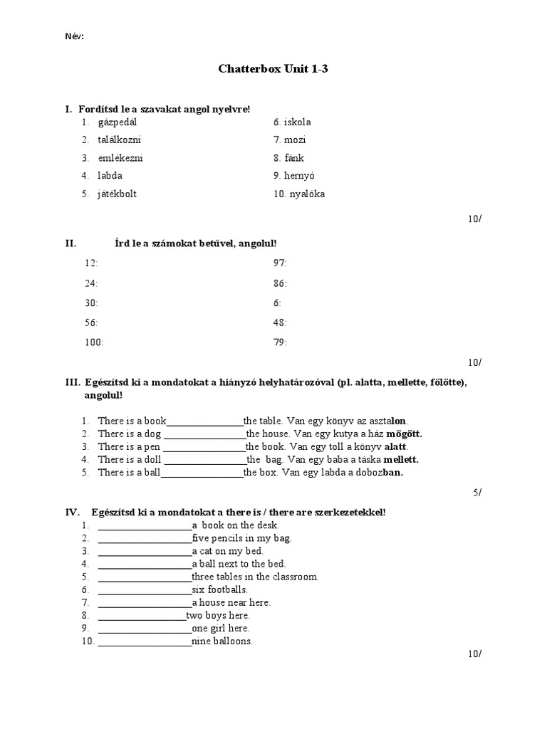 Chatterbox Unit 1 | PDF
