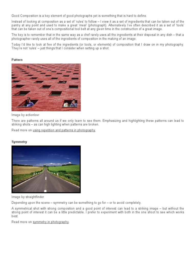 Elements of Composition in Photography | PDF | Composition (Visual Arts ...