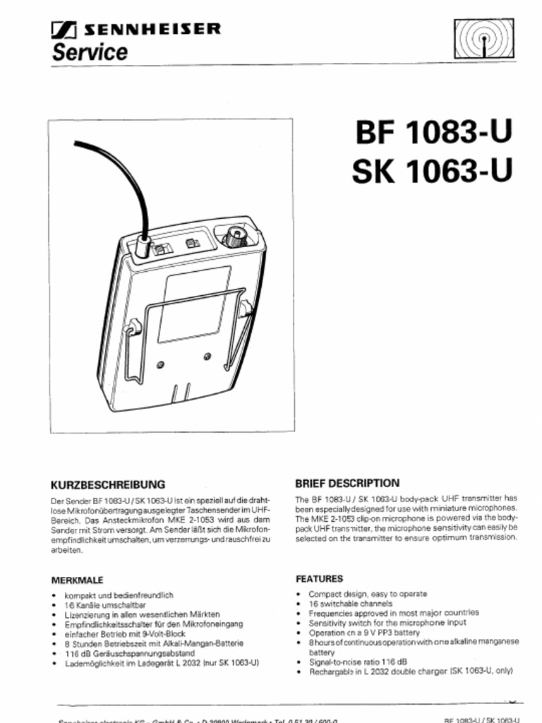 SK 1063-U Service Manual | PDF