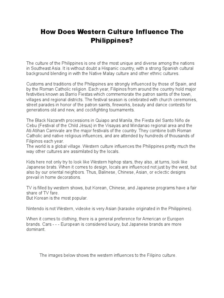 How Does Western Culture Influence The Philippines? | PDF | Philippines ...