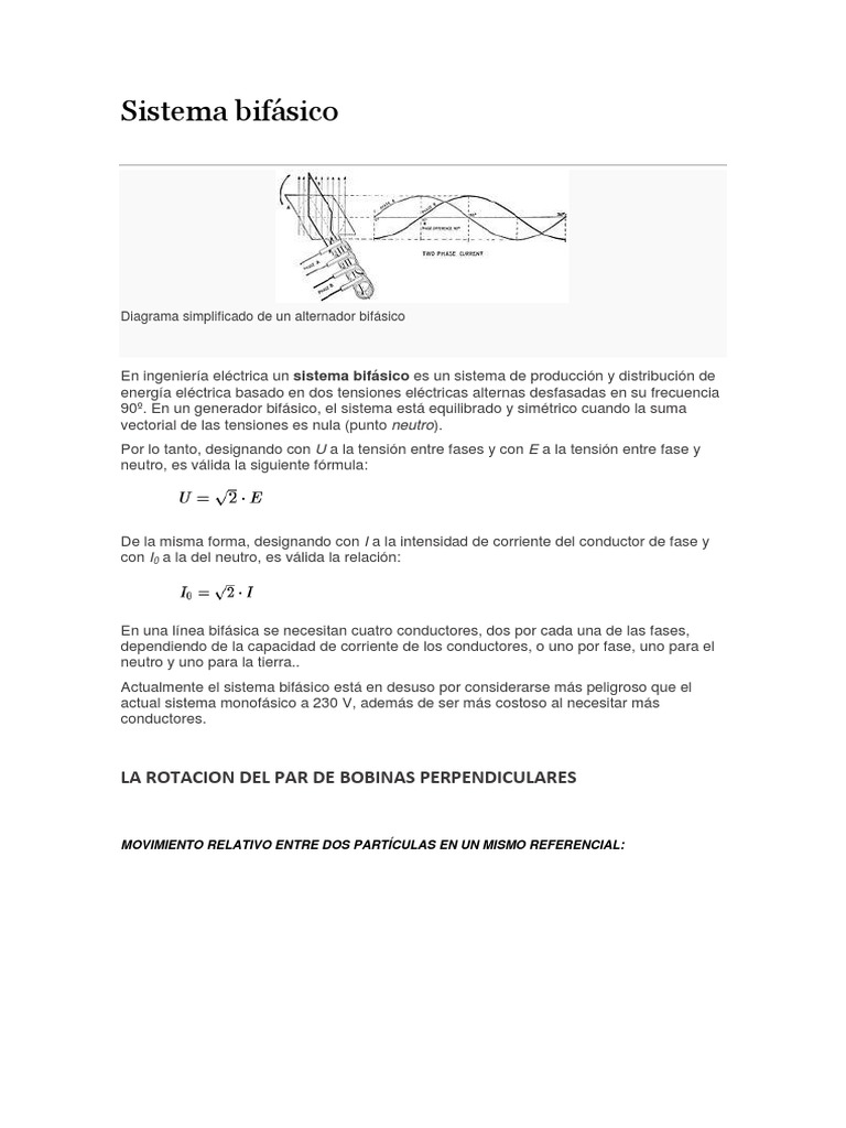 Sistema Bifásico | PDF | Fuerza | Corriente eléctrica