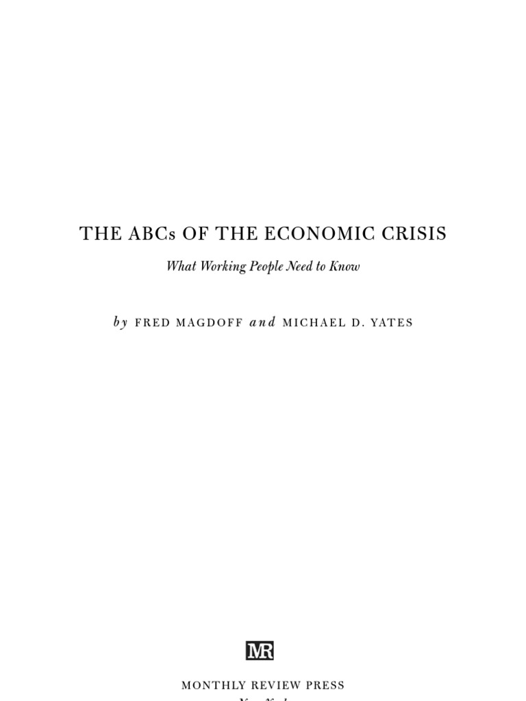 ABCs of The Economic Crisis | PDF | Economic Bubble | Unemployment