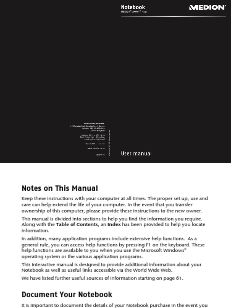 Notebook: User Manual | PDF | Laptop | Electrical Connector